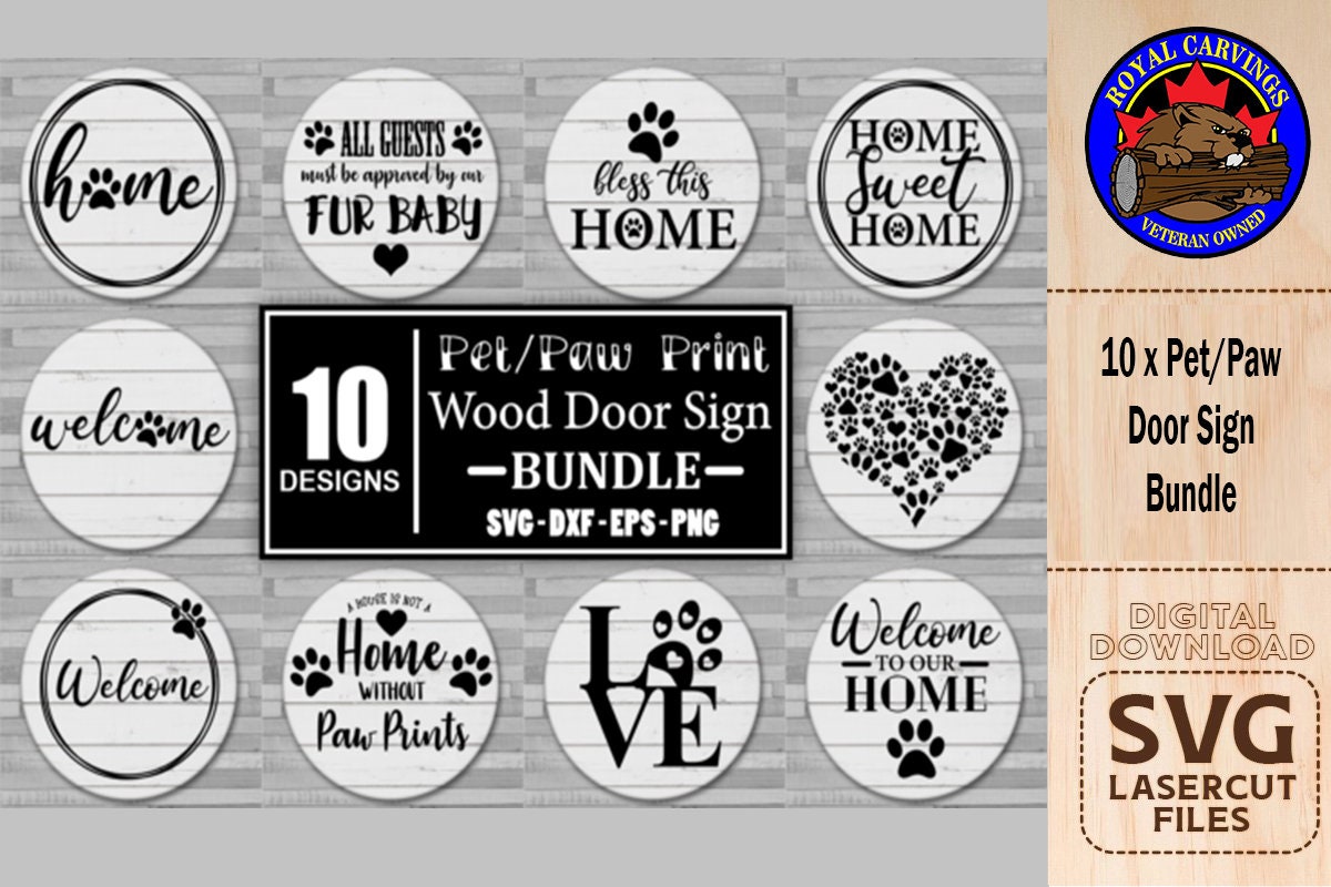 Pet Welcome Sign Svg Bundle Farmhouse Pet Svg Bundle Paw Svg - Etsy