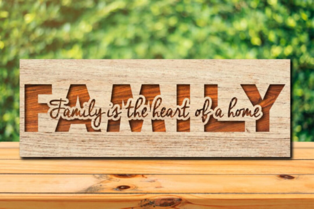 3D Layered Laser Family is the Heart of A Home Stacked Sign - Etsy