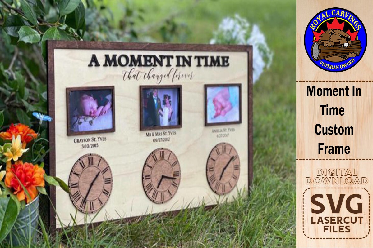 Personalized Moments in Time Picture Frame SVG Clipart. Vector, EPS ...