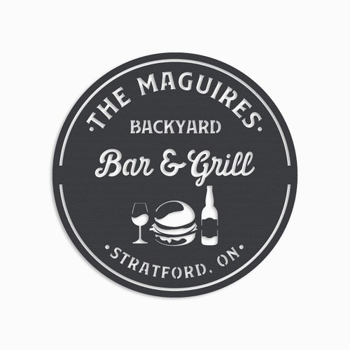 Welcome Backyard Bar and Grill Sign SVG Vintage Bar and Grill - Etsy