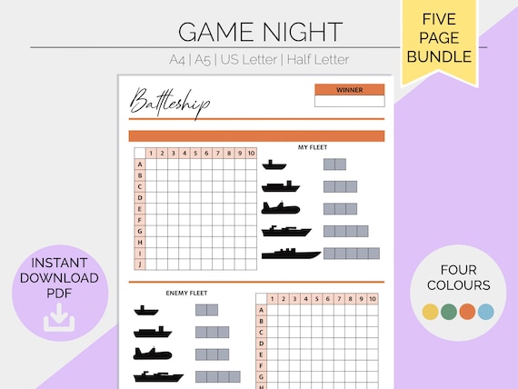 Kids Game Night Bundle Printable Planner Page - Etsy