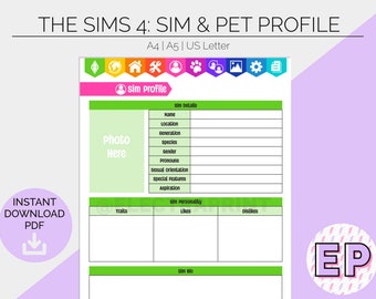 The Sims 4: CC & Mod Plan | Printable Planner Pages | Hobby Tracker ...