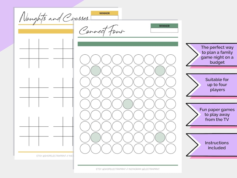 Kids Game Night Bundle | Printable Planner Page | Children's Activities ...