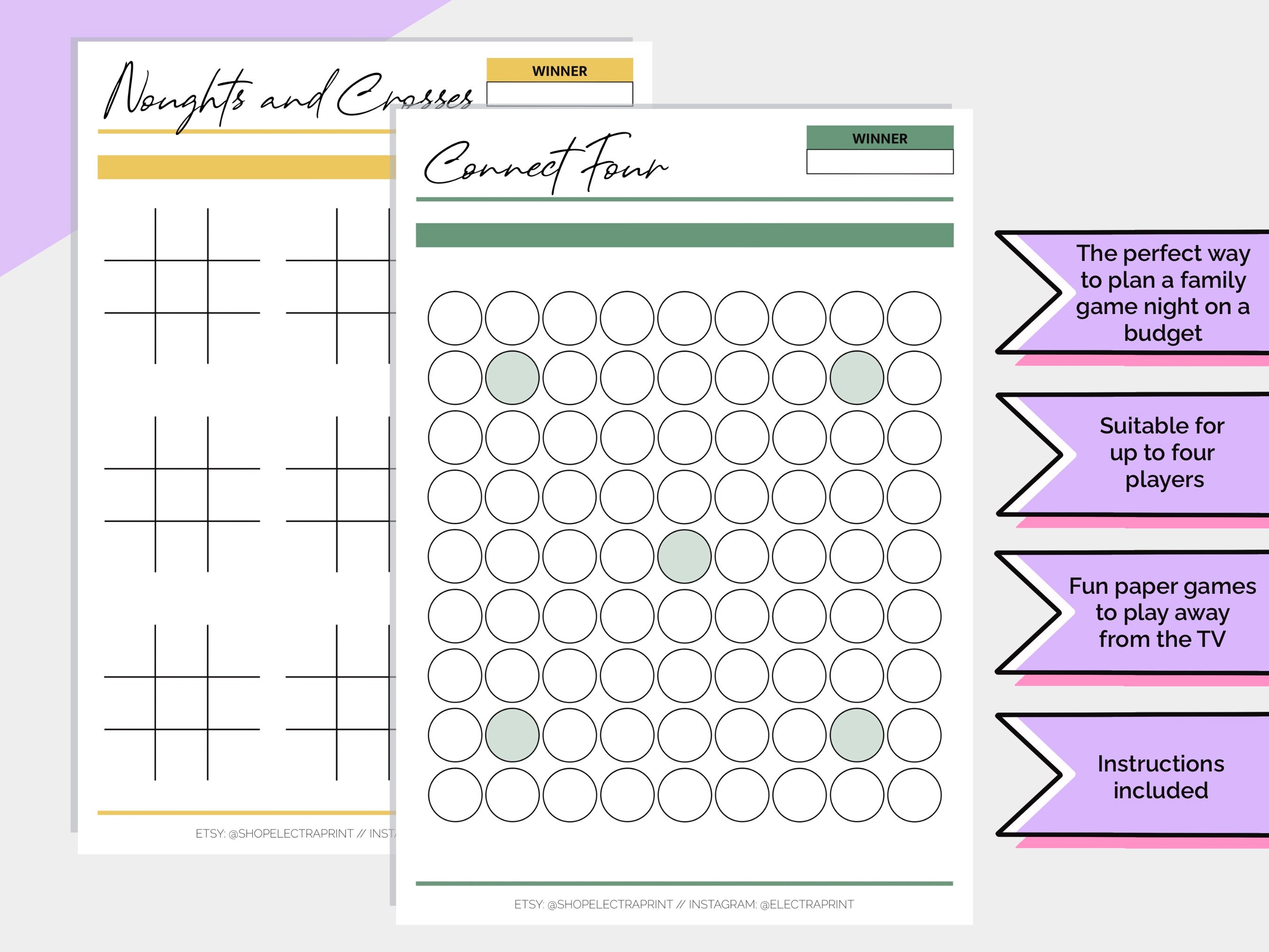 Kids Game Night Bundle Printable Planner Page Children's Activities ...