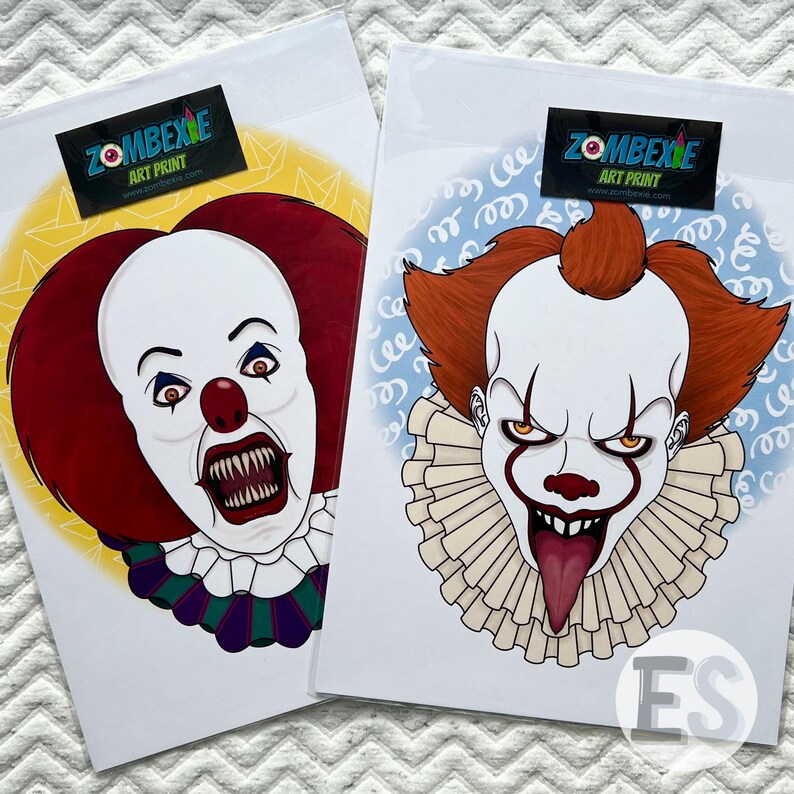 Pennywise 1990 Horror Art Print | IT | Stephen King | Horror ...