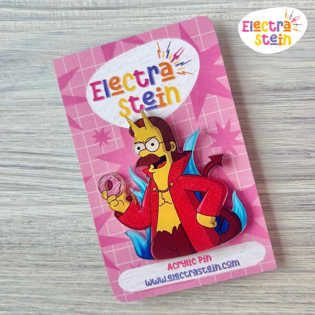Devil Ned Acrylic Pin | the Simpsons Badge | Satan Brooch | Halloween ...