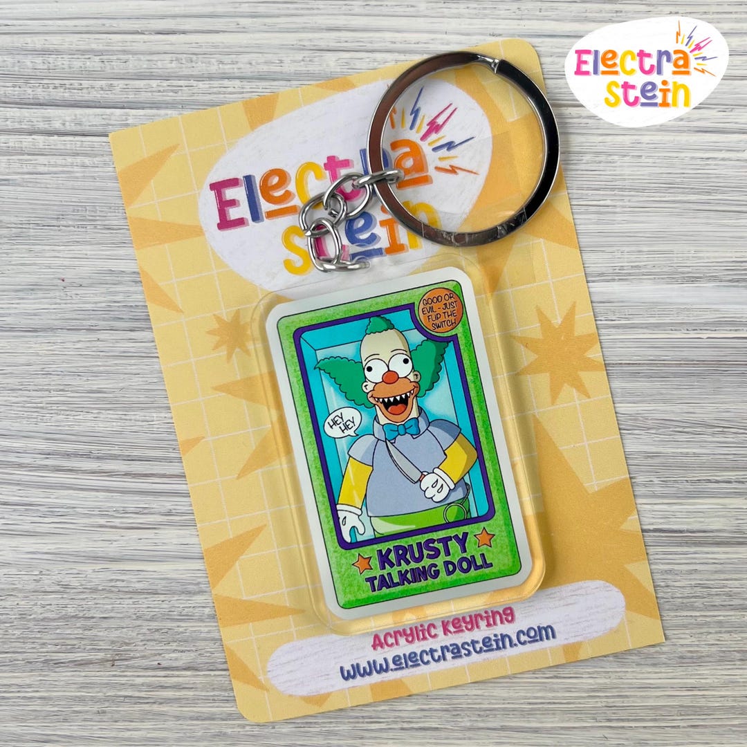 Krusty the Clown Acrylic Keyring | the Simpsons Halloween Treehouse of ...