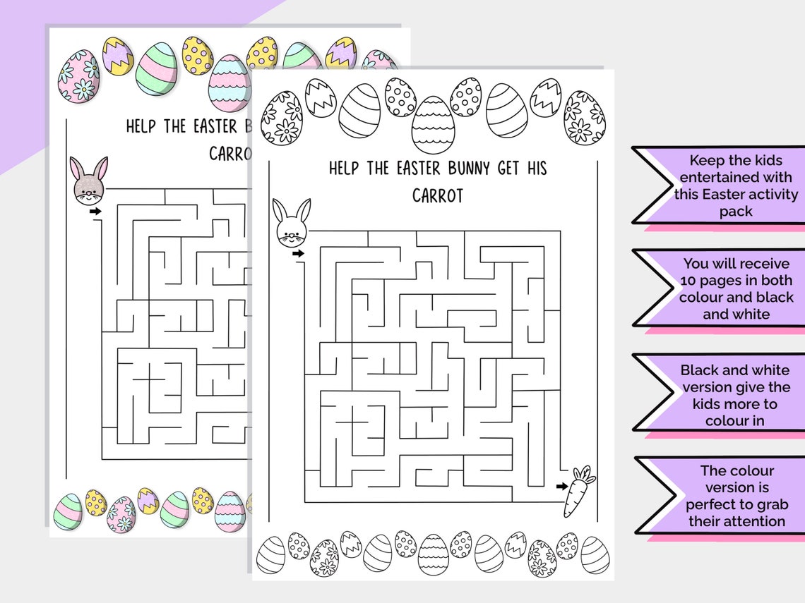 Easter Activity Pack Children's Printable Activities | Etsy
