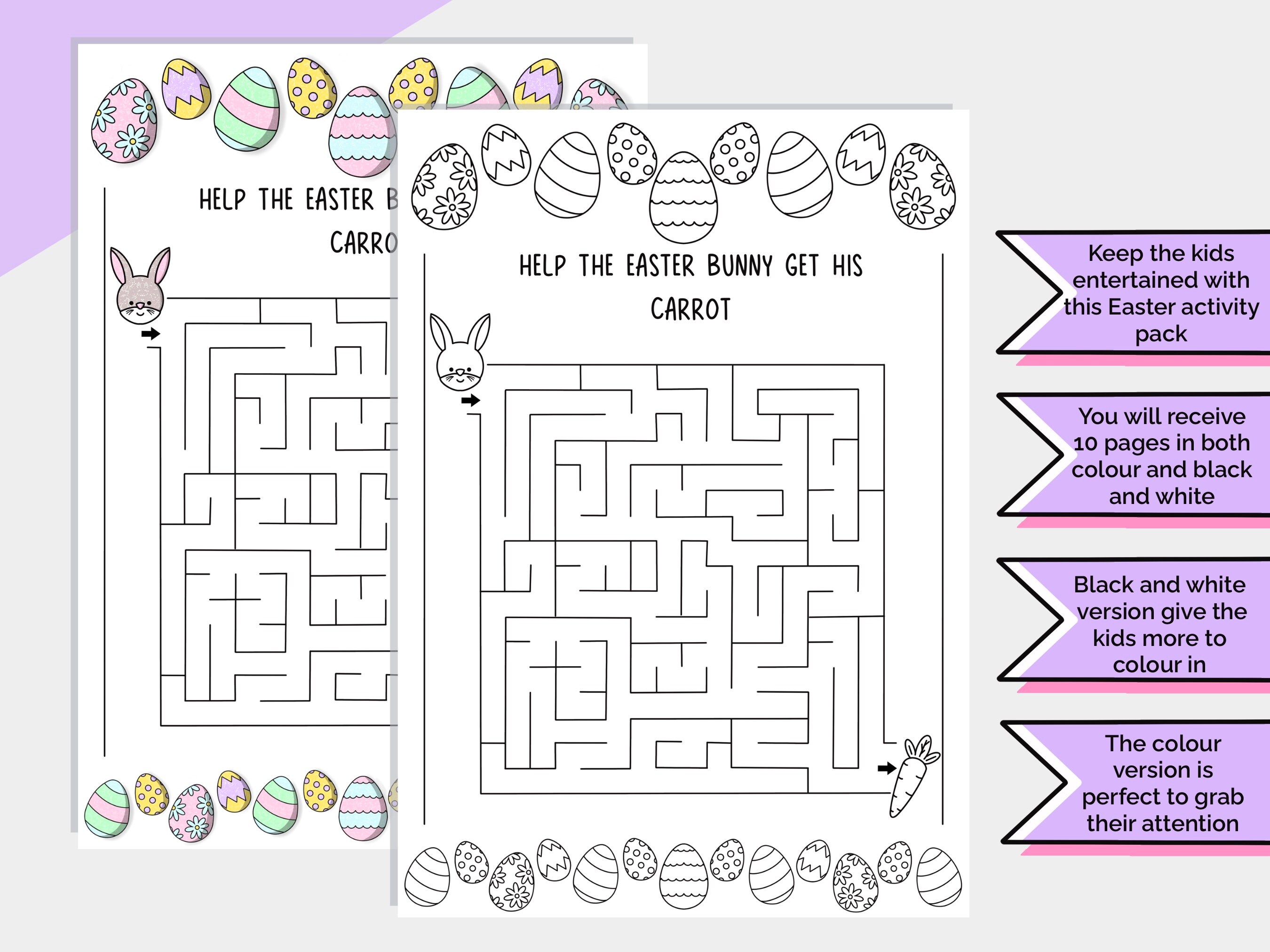 Easter Activity Pack Children's Printable Activities Colouring Pages ...