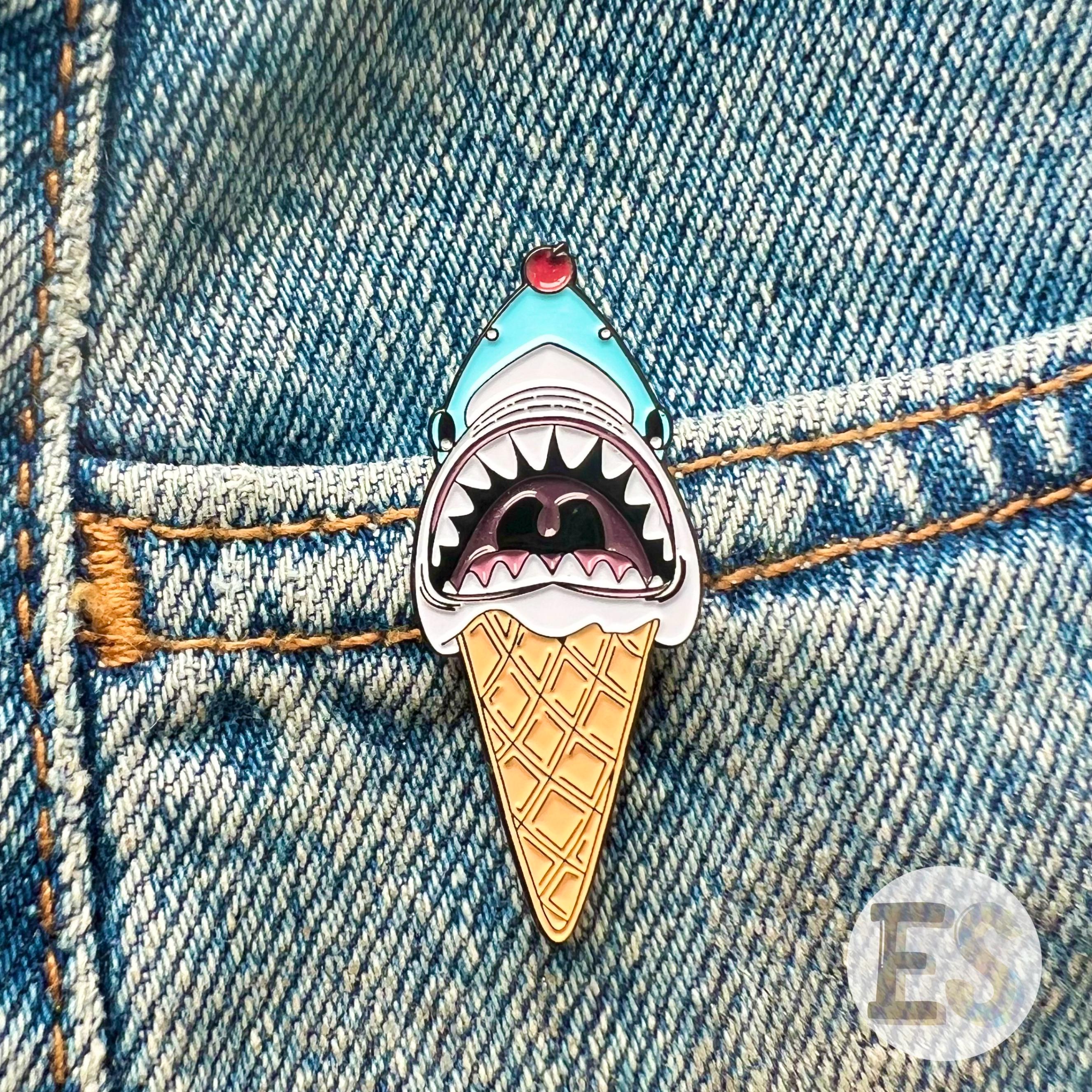 Jaws Ice Cream Soft Enamel Pin Badge | Shark Film | Steven Spielberg ...