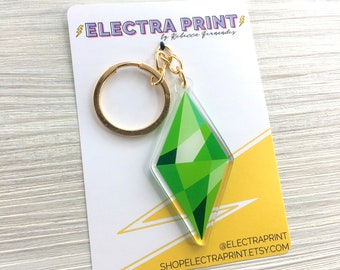 The Sims Plumbob Keychain - Etsy