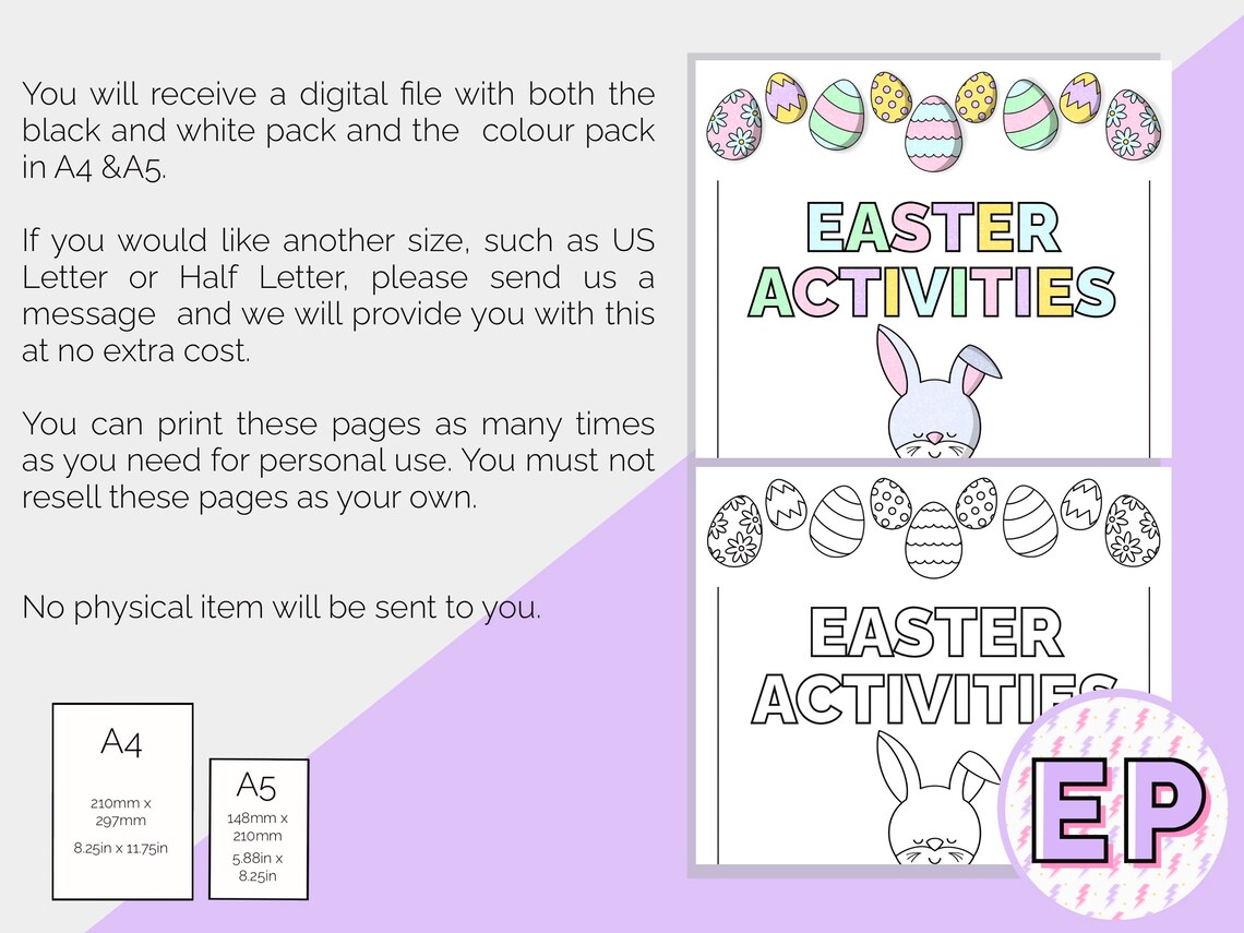 Easter Activity Pack Children's Printable Activities | Etsy