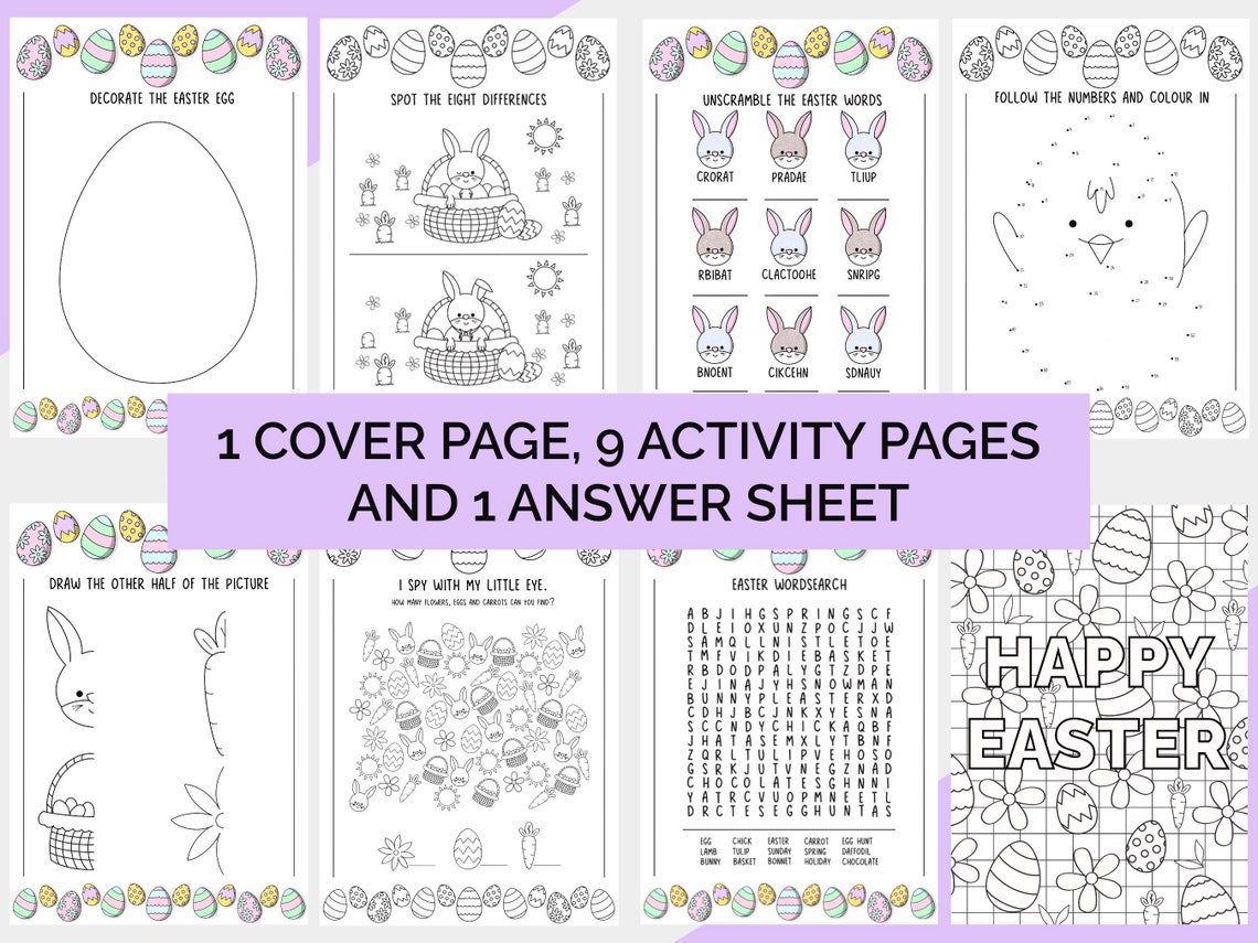 Easter Activity Pack Children's Printable Activities | Etsy