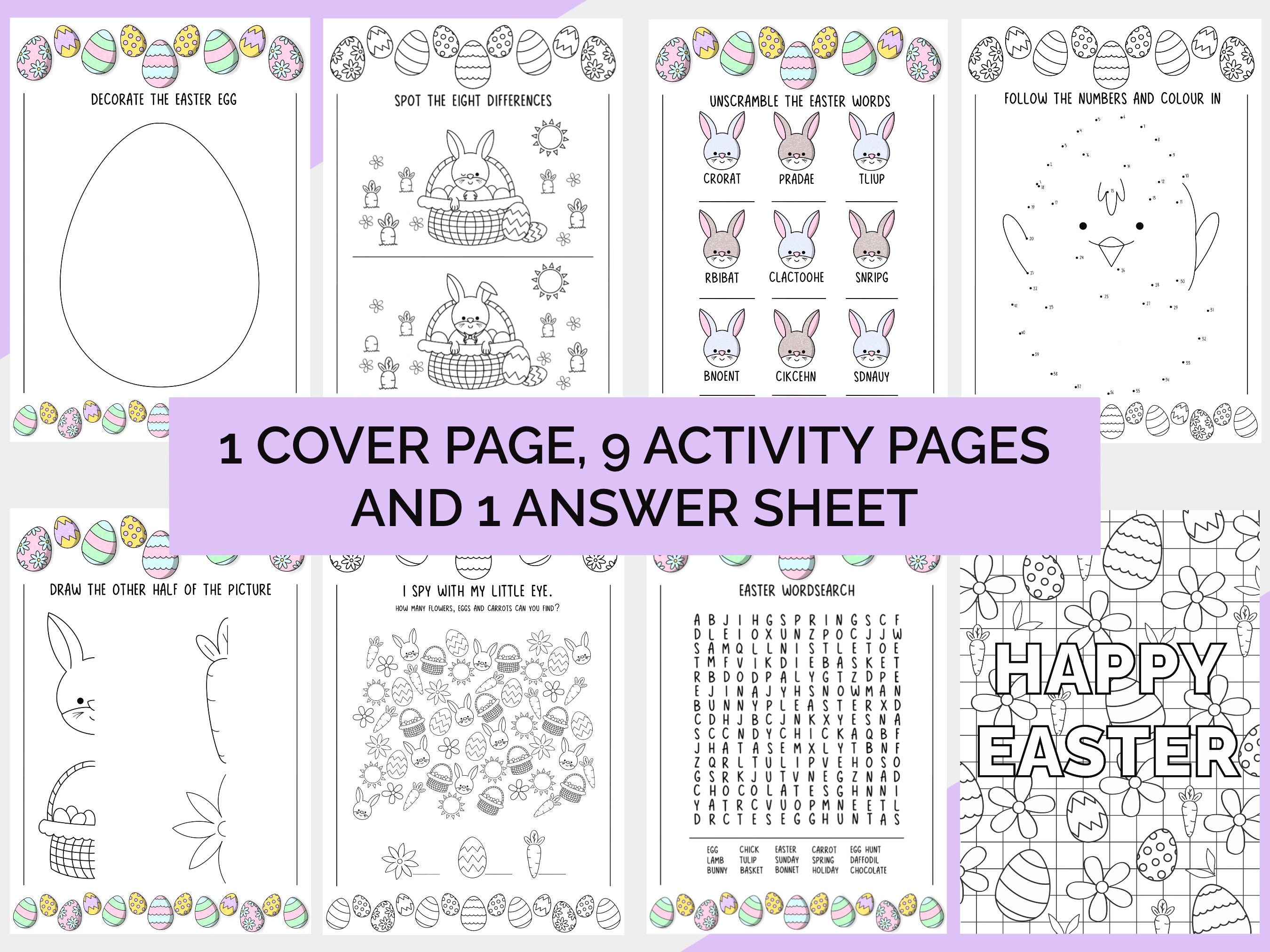 Easter Activity Pack Children's Printable Activities Colouring Pages ...