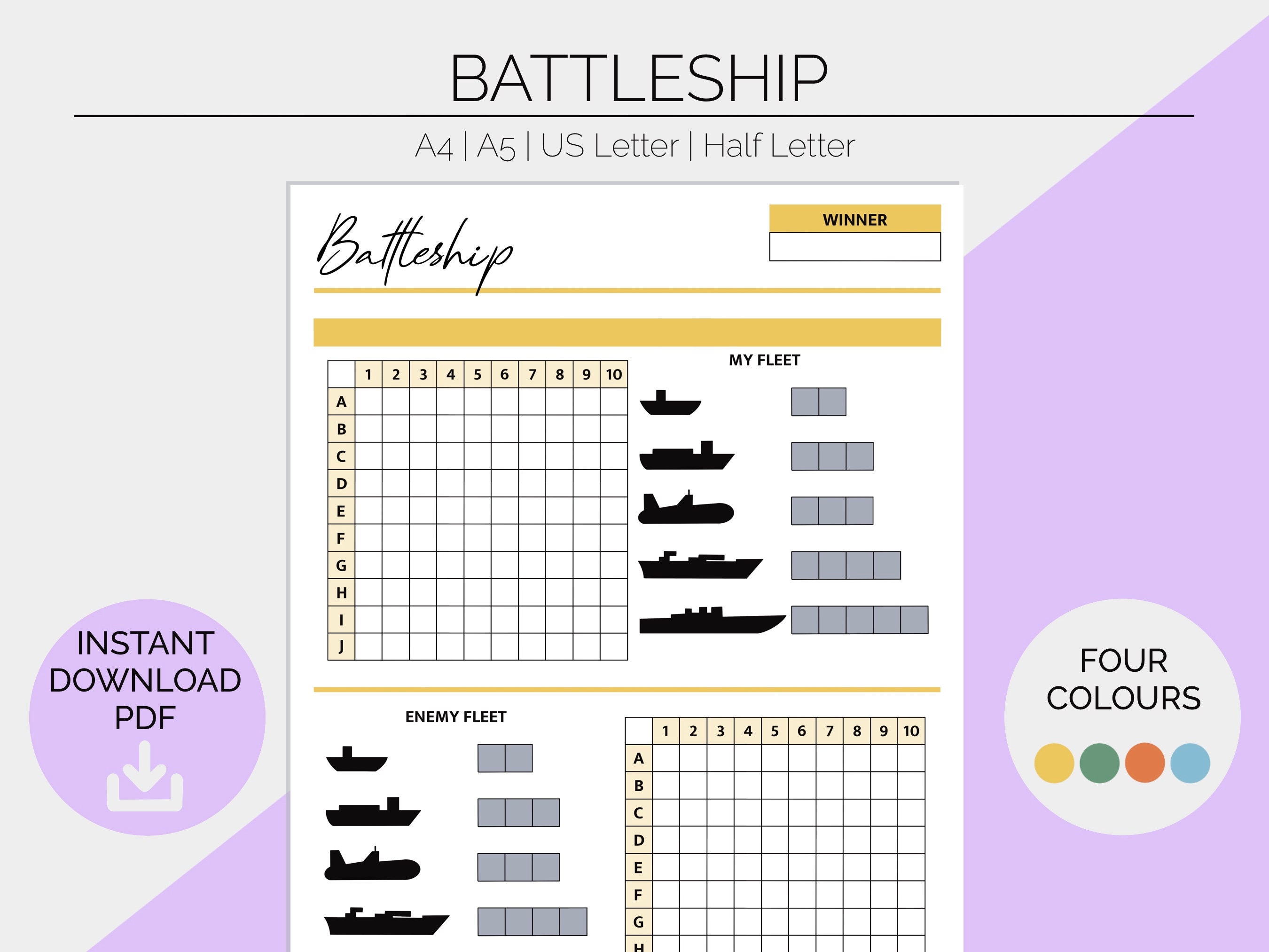 Battleship Game Board Template