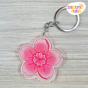 Cherry Blossom Acrylic Keyring | Sakura Keychain Gift | Japanese Flower ...