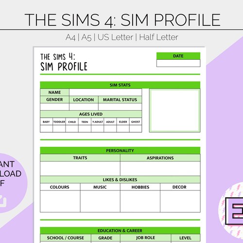 The Sims 4 Household Planner Printable Planner Pages Hobby - Etsy Australia