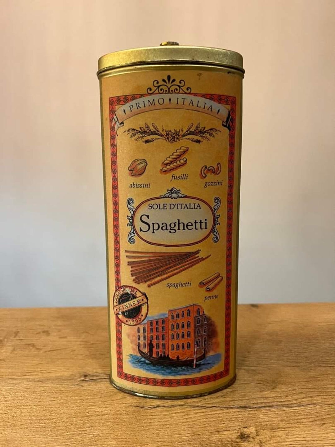 Vintage Italian Pasta Tin Container Primo Italia Spaghetti Storage ...