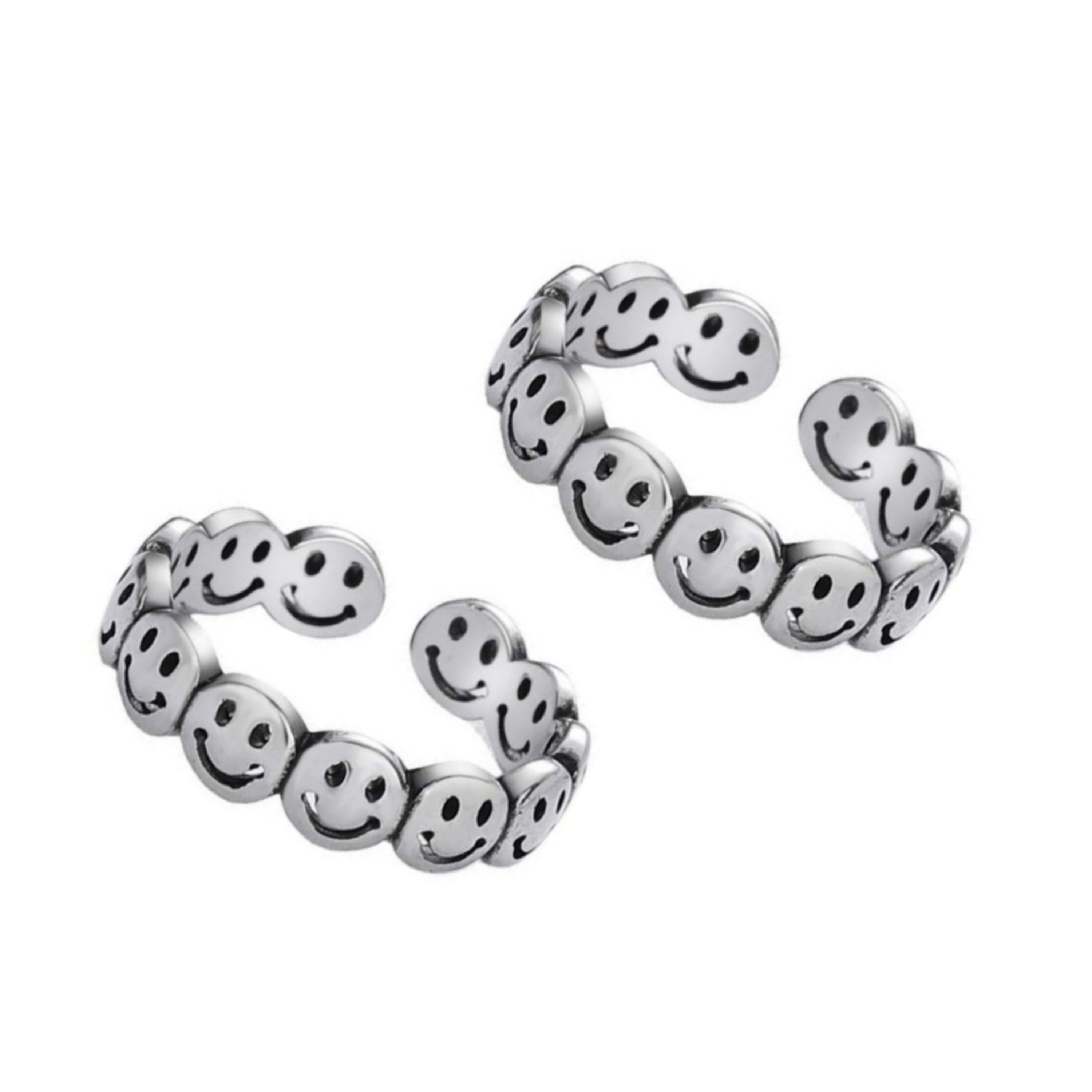 Silver Smiley Face Ring Emoji Ring Happy Face Ring - Etsy