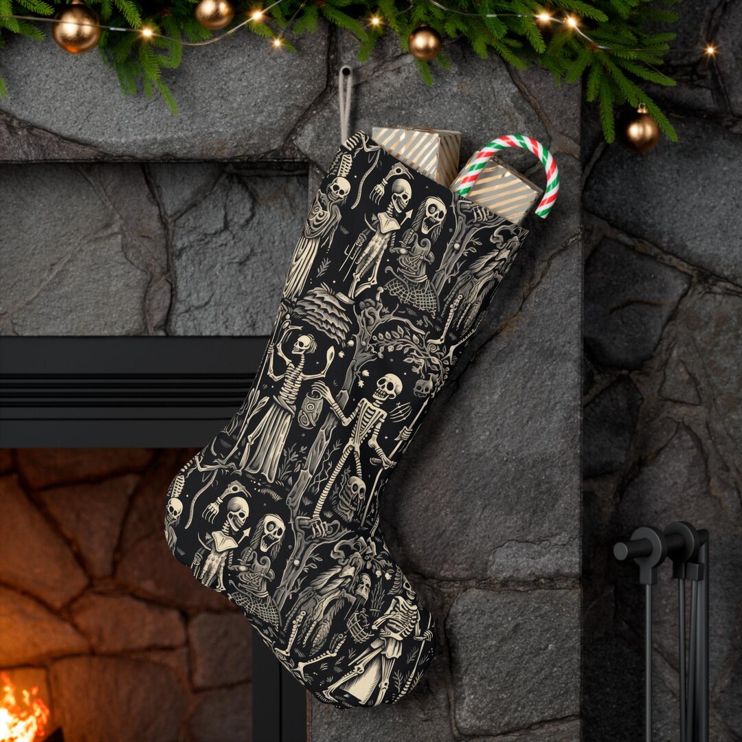 Creepy Gothic Christmas Stocking, Halloween Spooky Nightmare Christmas ...