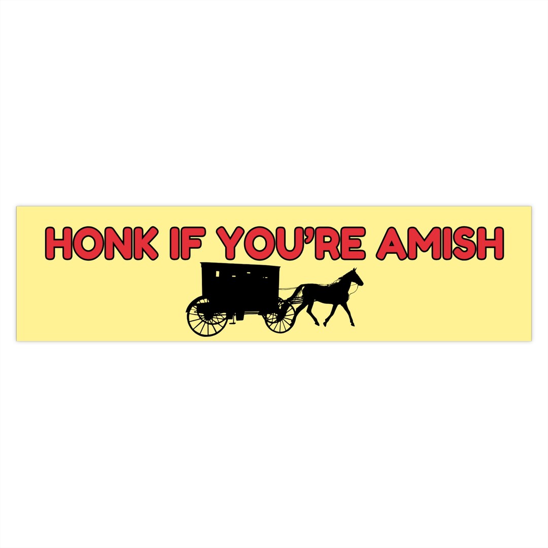 Honk If You're Amish Gen Z Meme Bumper Sticker, Preppy Funny Car Decal ...