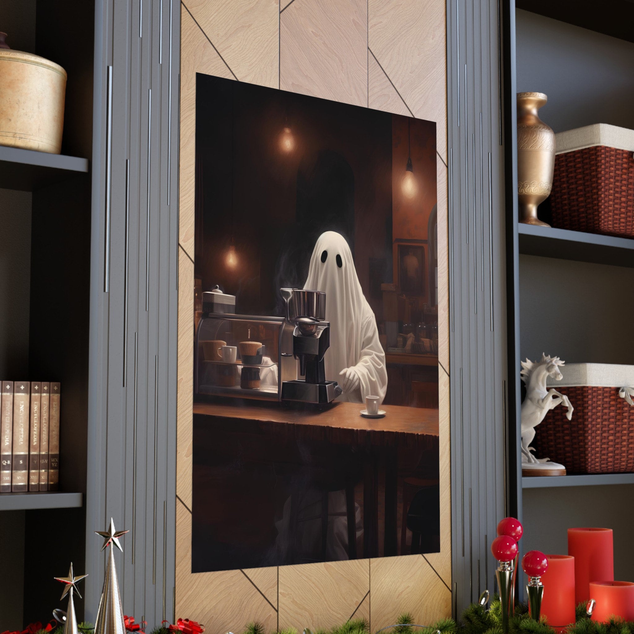 Ghost Coffee Bar Poster Gothic Cottagecore Art Dark Academia Whimsigoth ...