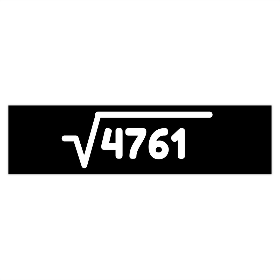 Square Root 69 Joke Gen Z Meme Bumper Sticker, Preppy Funny Car Decal ...