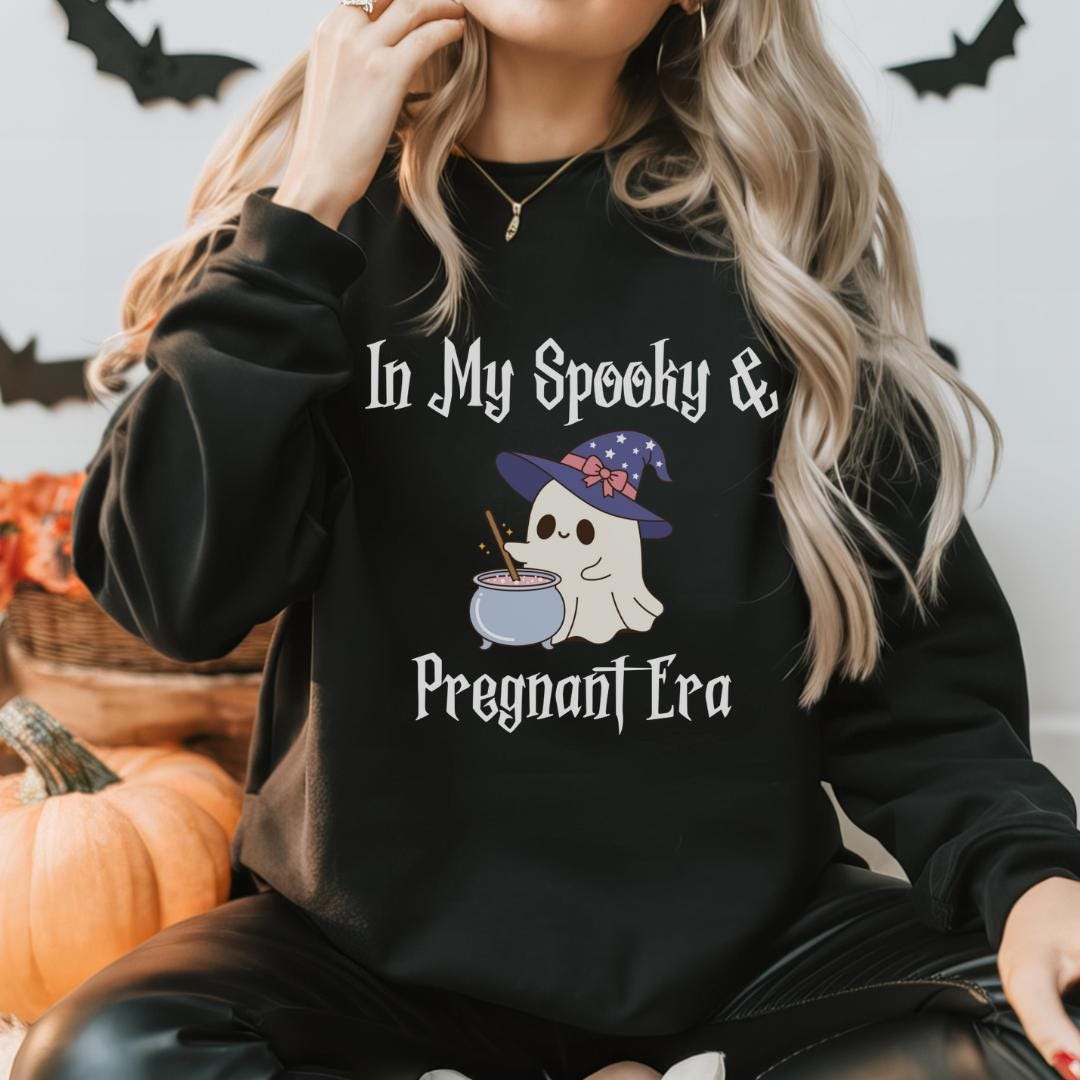 Goth Baby Halloween Announcement Crewneck, Fall Maternity Sweatshirt ...