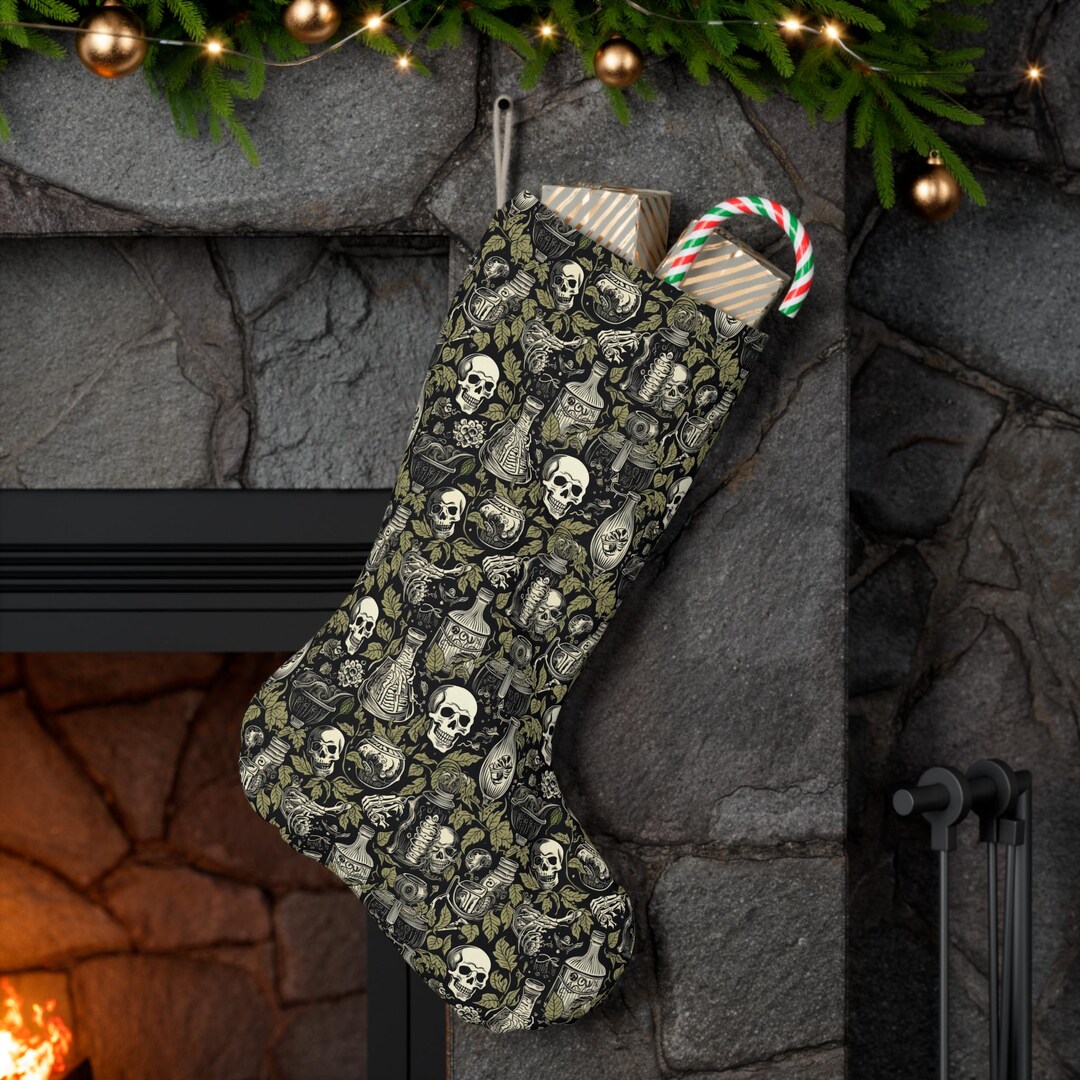 Creepy Gothic Christmas Stocking, Halloween Spooky Nightmare Christmas ...