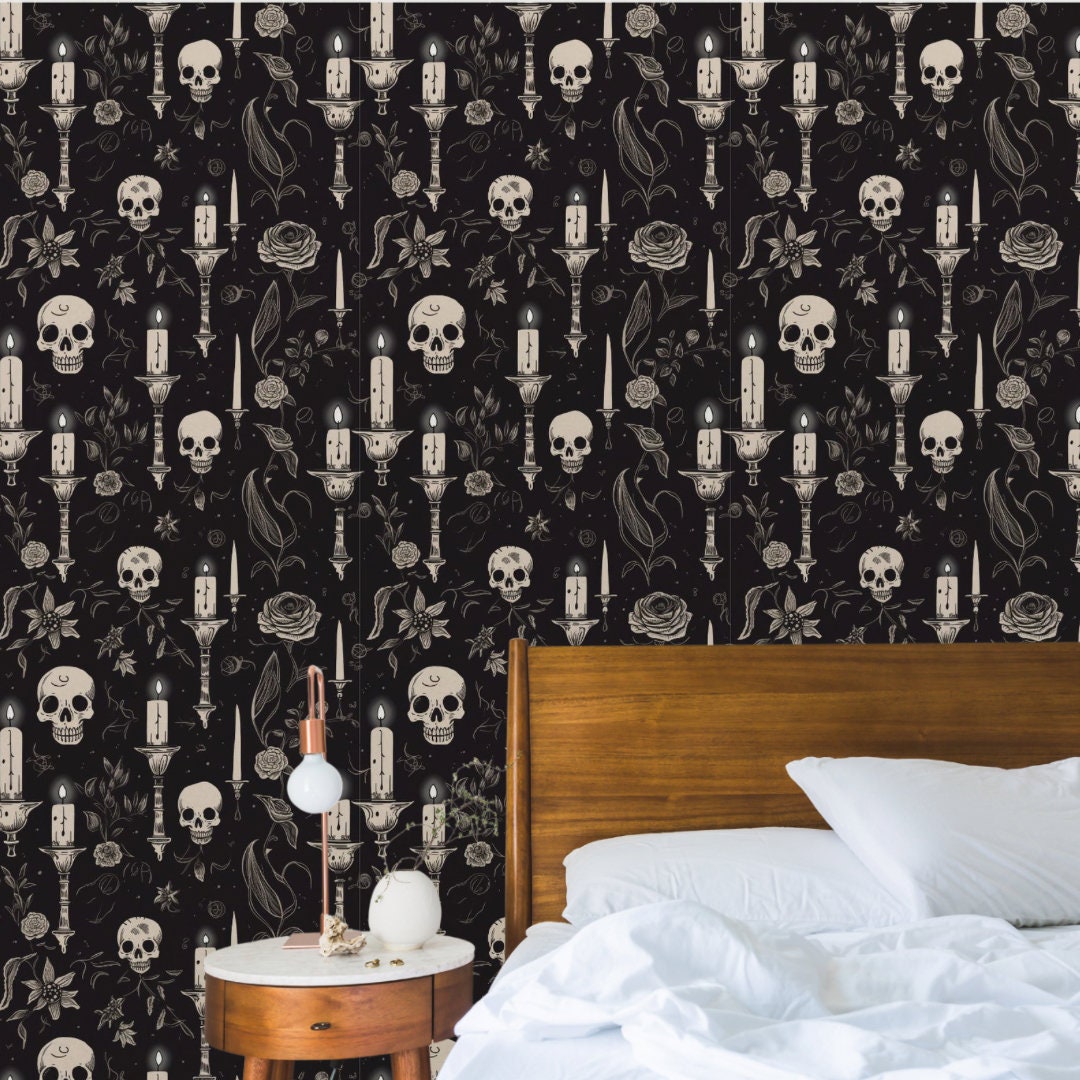 Gothic Cottagecore Aesthetic Peel and Stick Wallpaper Goth - Etsy