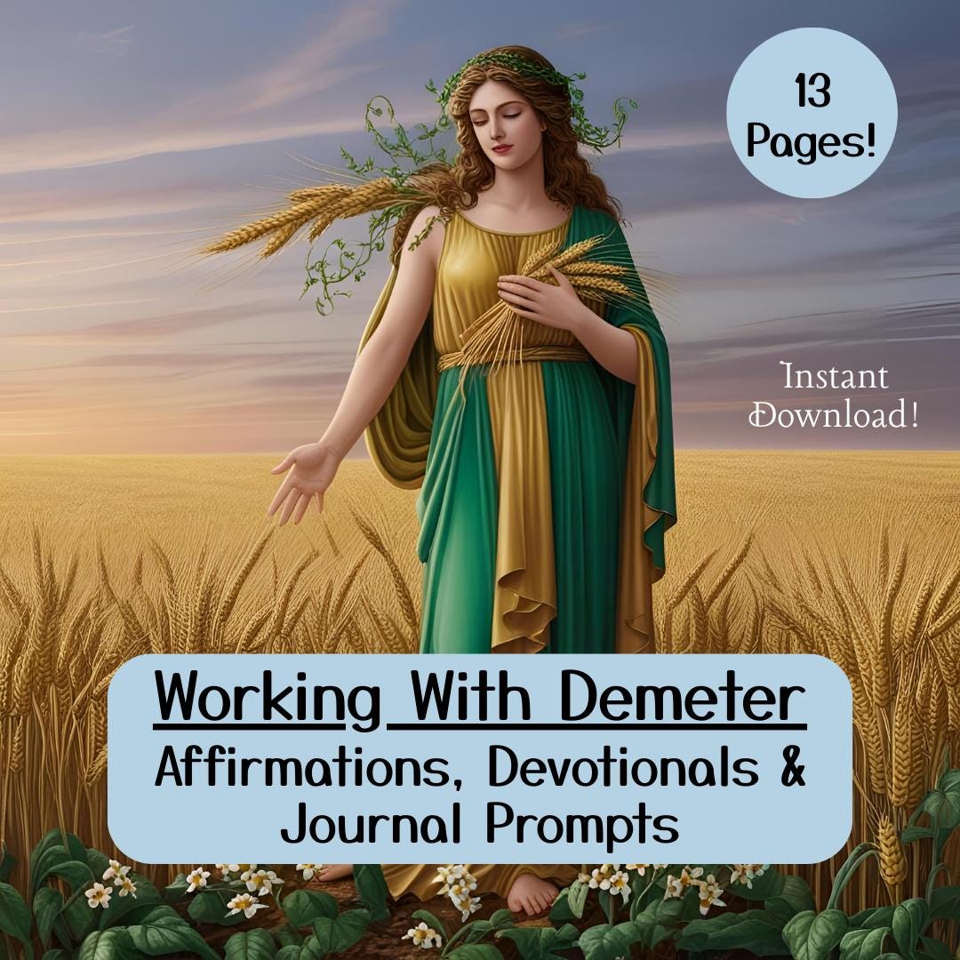 Demeter Printable Affirmations and Devotions Journal, Demeter Alter ...