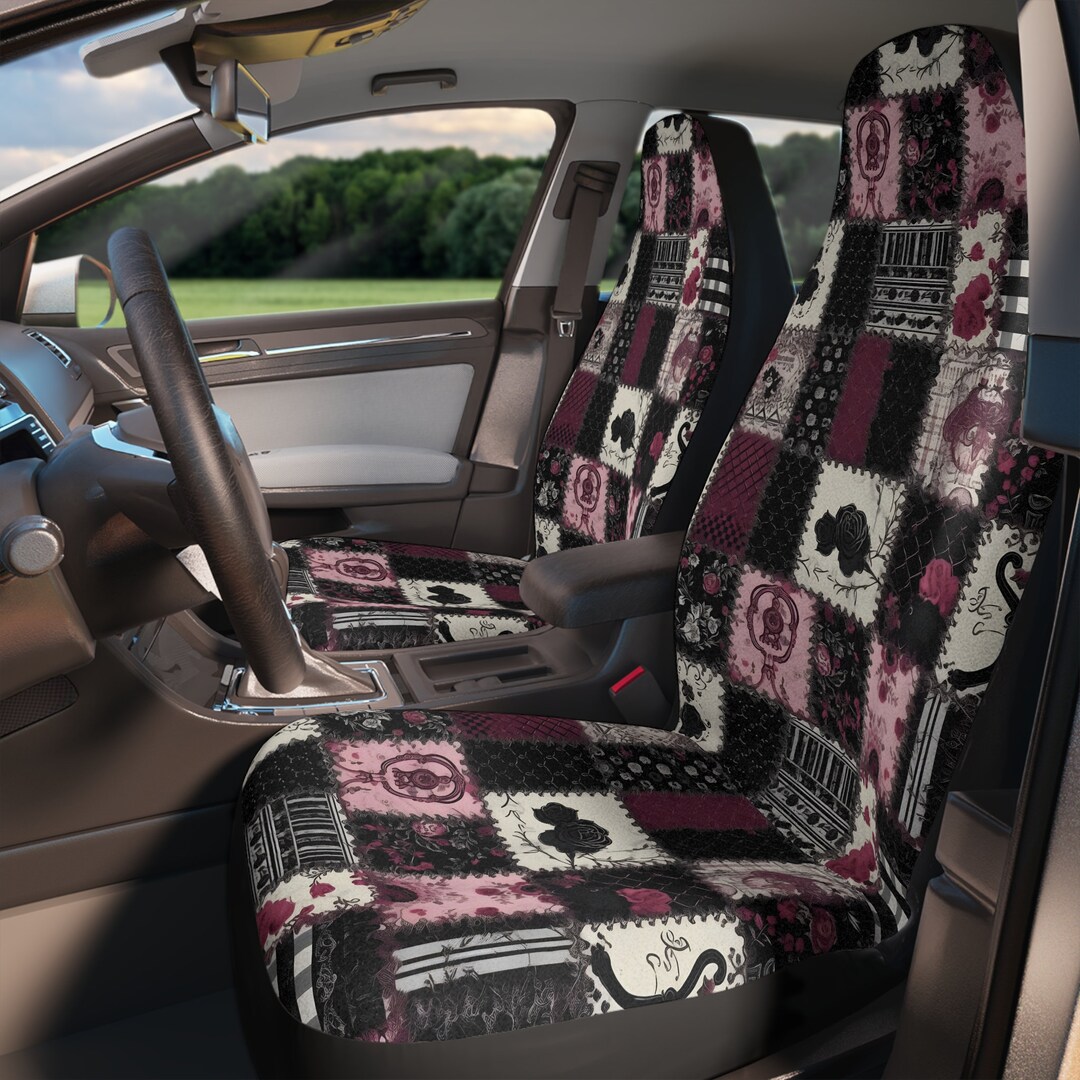 Goth Car Seat Cover Set, Faux Patchwork Print, Gothic Interior - Etsy