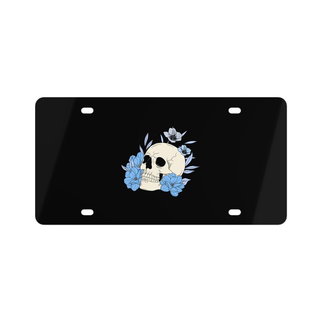 Skeleton Vanity License Plate, Goth Car Accessories, Gothic Car Front ...