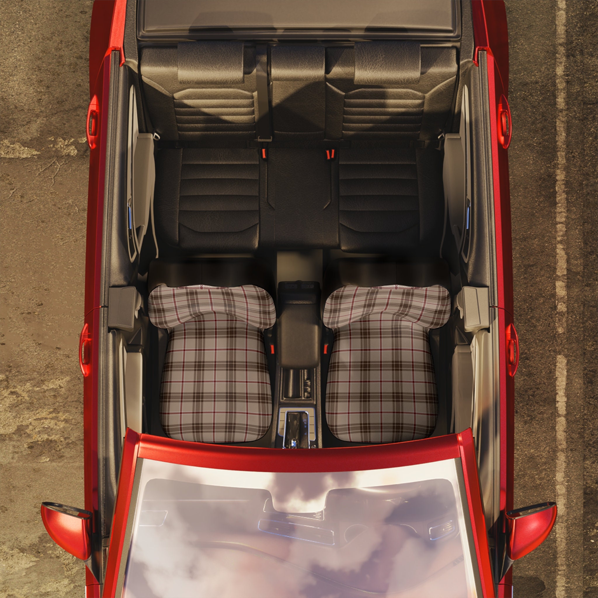 Tartan Plaid Car Seat Cover, Retro Seat Cover Vintage Car Accesories ...