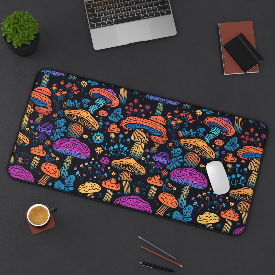 Mushroom Deskmat, Botanical Cottagecore Coquette Art Nouveau, Cute ...