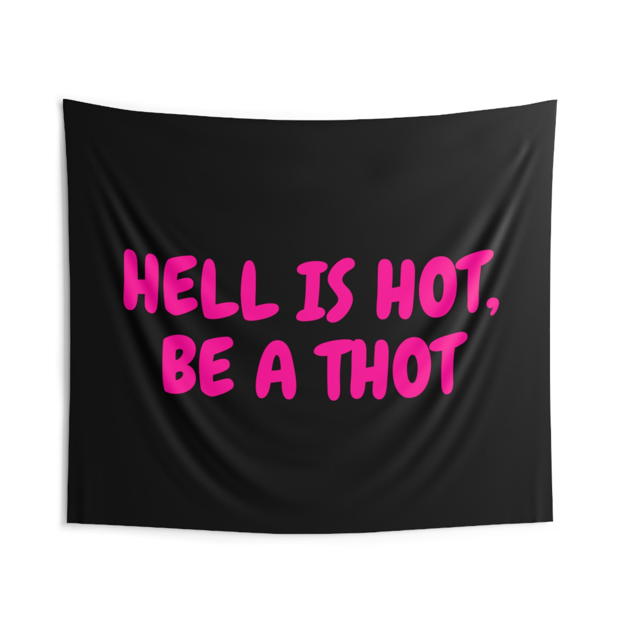 Hell is Hot Tapestry for Bedroom Aesthetic Pink Funny Meme Tapestries ...