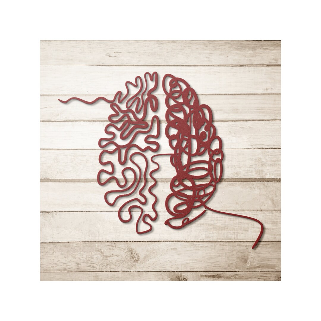 Brain Anatomy Print Metal Wall Art, Human Body Anatomy Vintage Metal ...