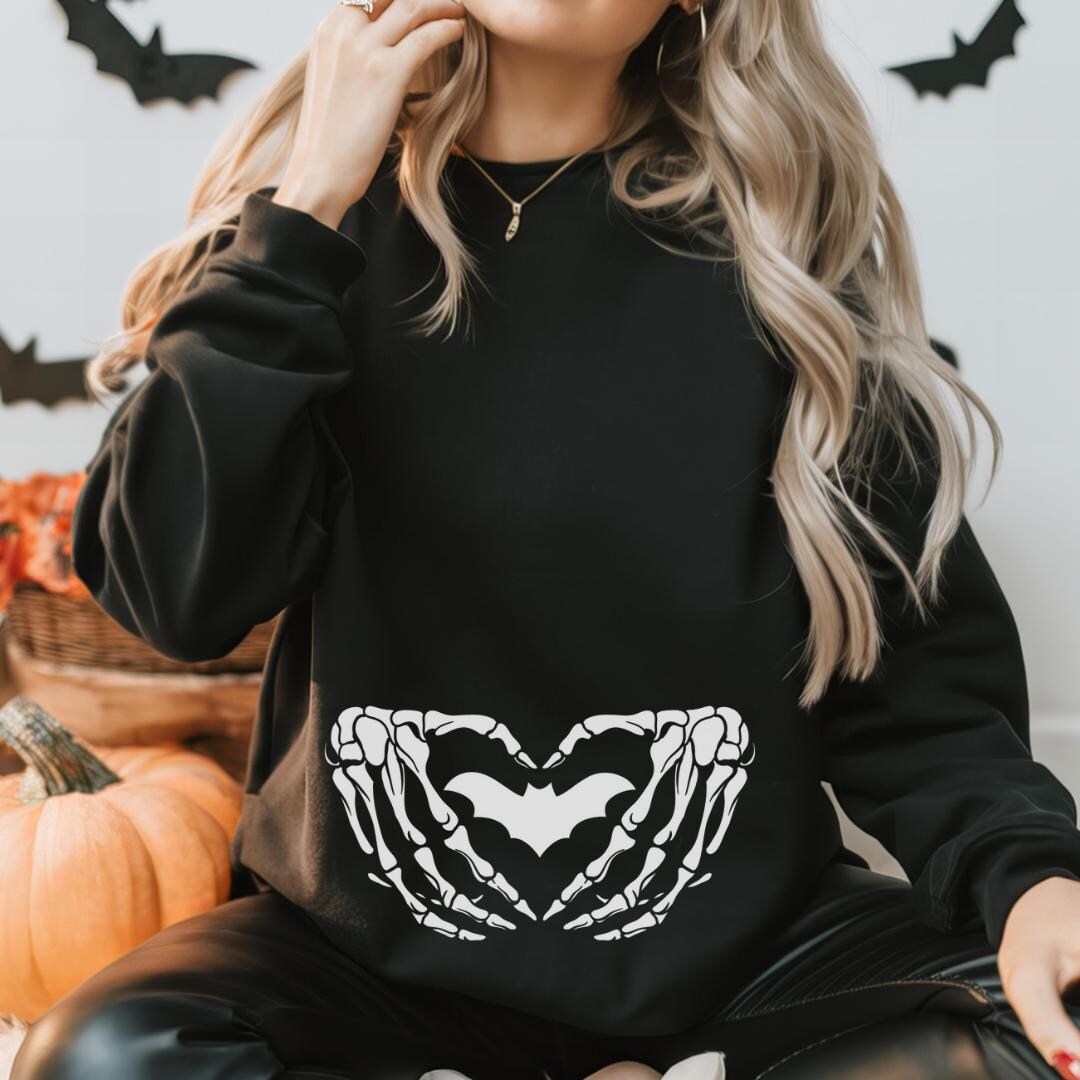 Goth Baby Halloween Announcement Crewneck, Fall Maternity Sweatshirt ...