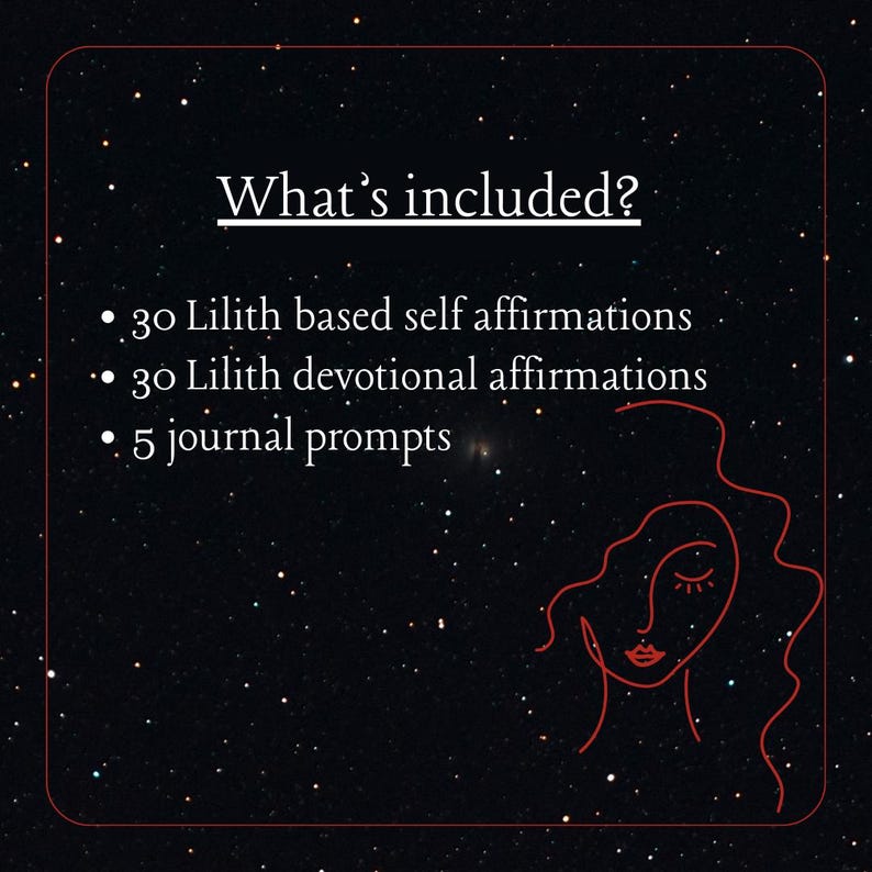 Lilith Printable Affirmations and Devotions Journal, Lilith Alter ...