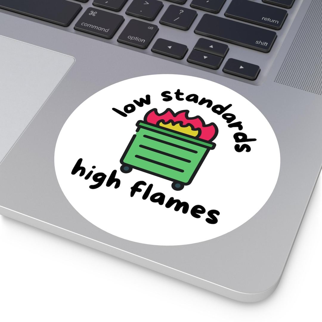 Dumpster Fire Sticker, Funny Dumpster Fire Round Sticker, Sarcastic ...