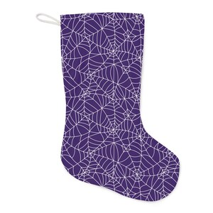 Purple Webs Gothic Christmas Stocking, Halloween Spooky Christmas, Goth ...
