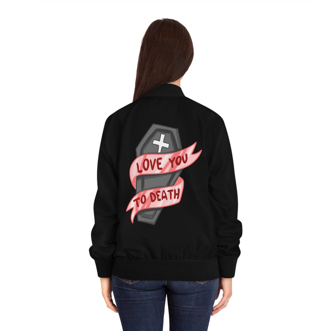 Love Goth Jacket, Gothic Women's Bomber Jacket, Black Cyberpunk ...