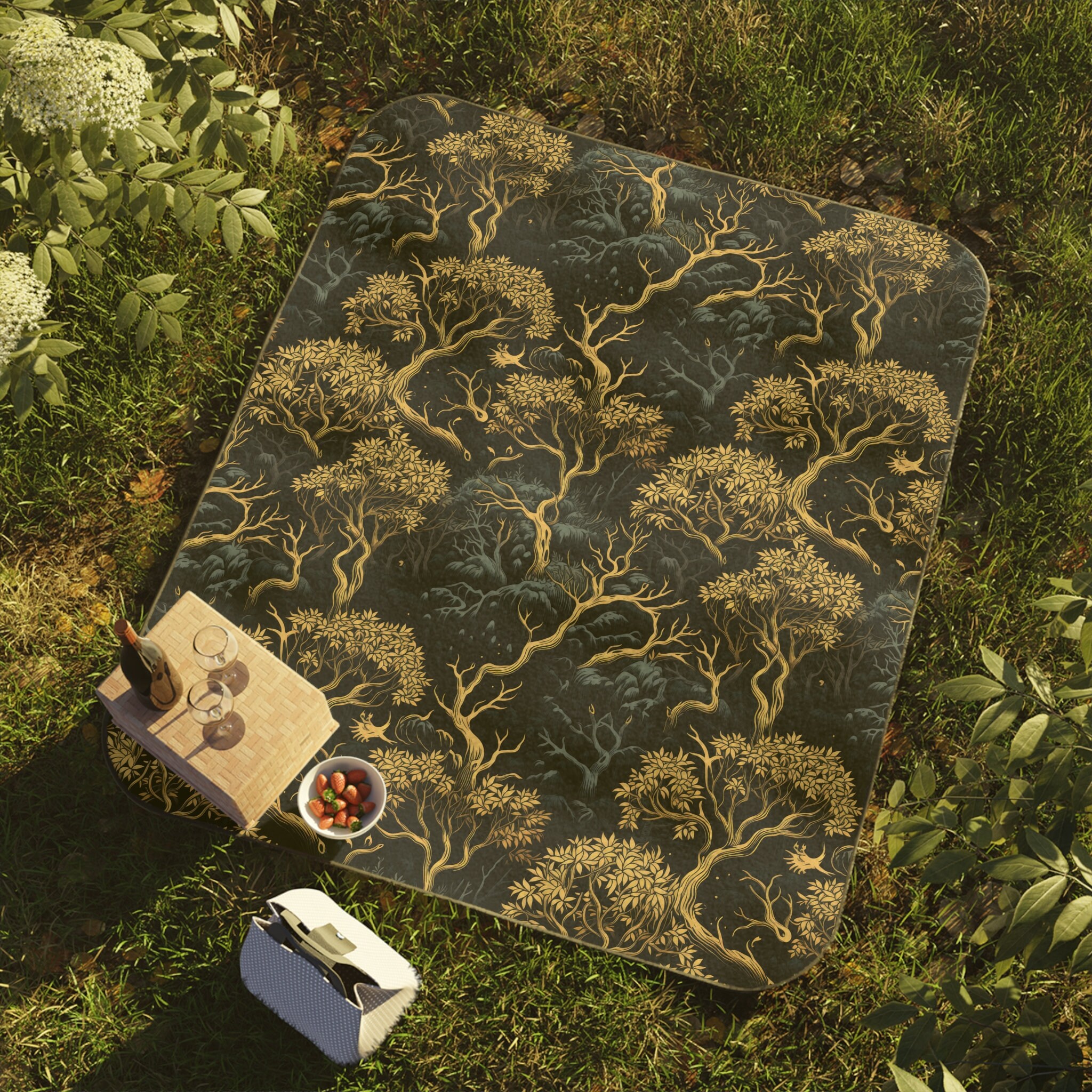 Gothic Picnic Blanket, Goth Picnic Blanket, Witchy Cottagecore Dark ...