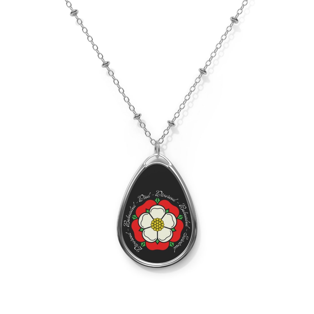 Tudor Rose Necklace, Tudor Era Crest Henry Viii History Buff Gift, Anne ...