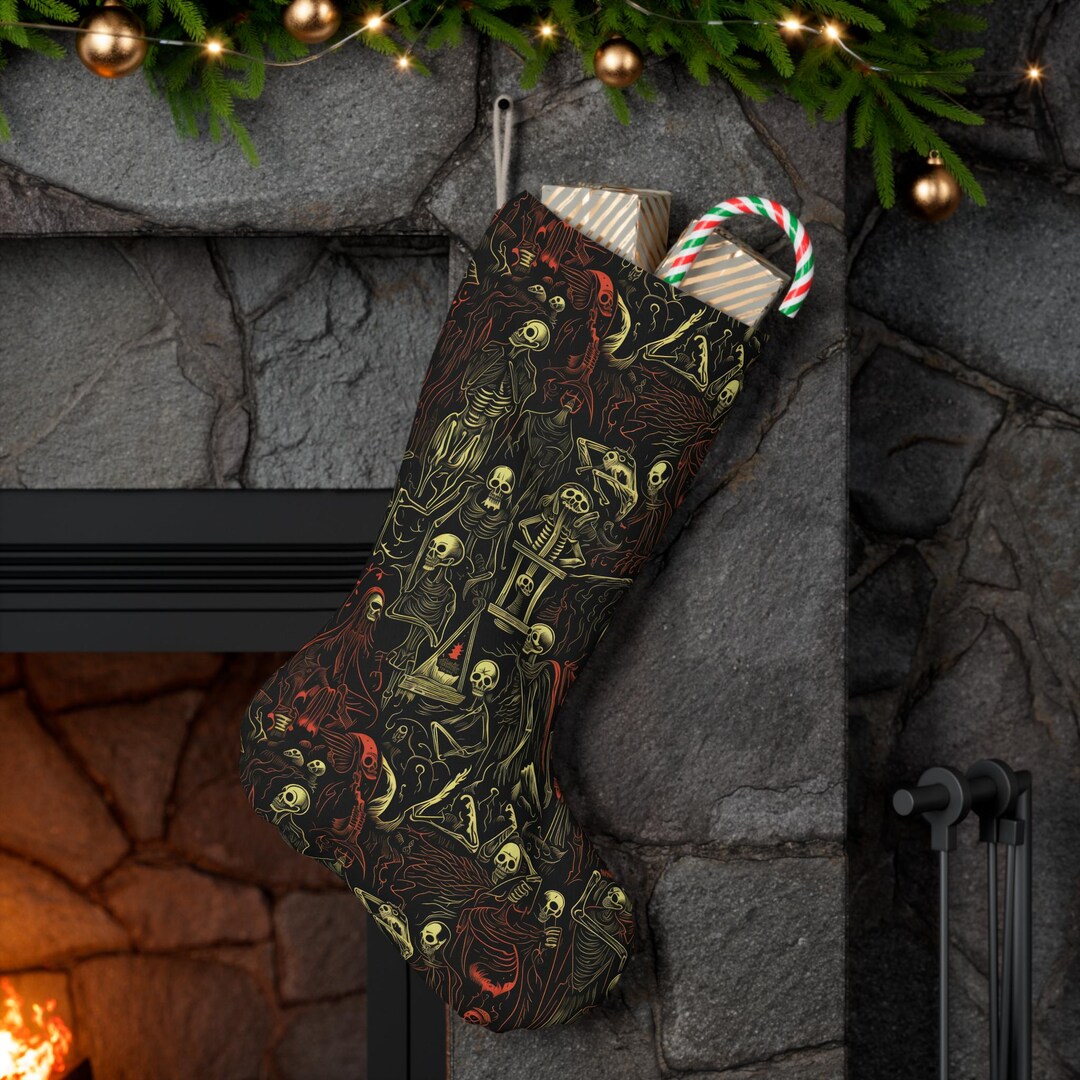 Creepy Gothic Christmas Stocking, Halloween Spooky Nightmare Christmas ...