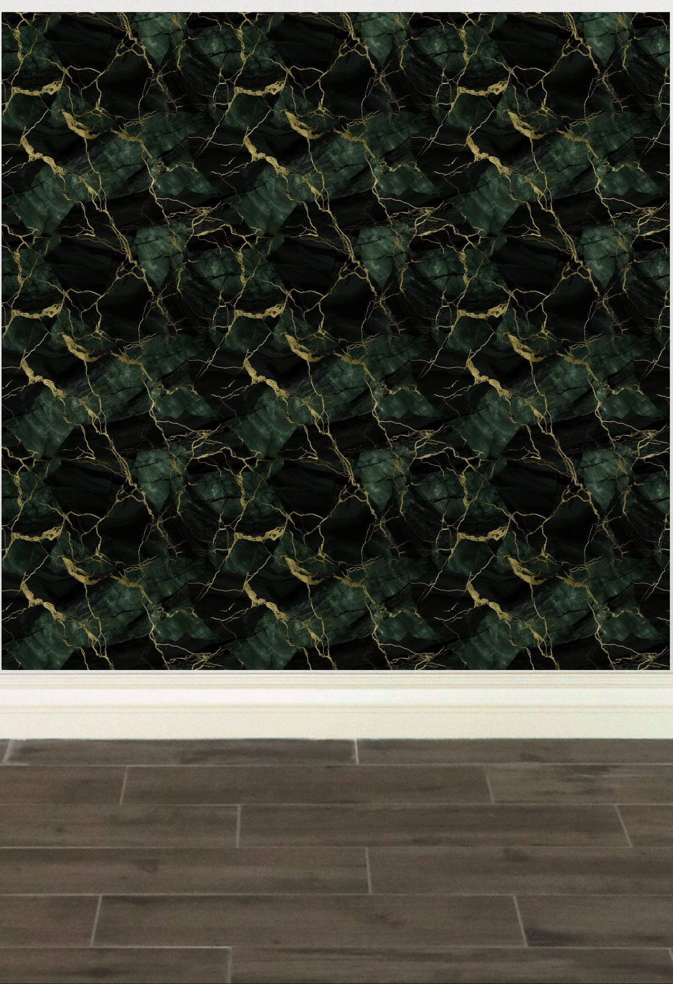 Green Marble Wallpaper, Preppy Decor Abstract Wall Mural, Gothic Modern ...
