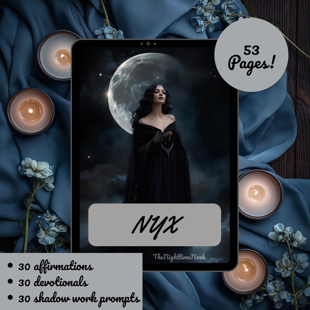 Nyx Grimoire Book of Shadows, Nyx Downloadable PDF Affirmations ...