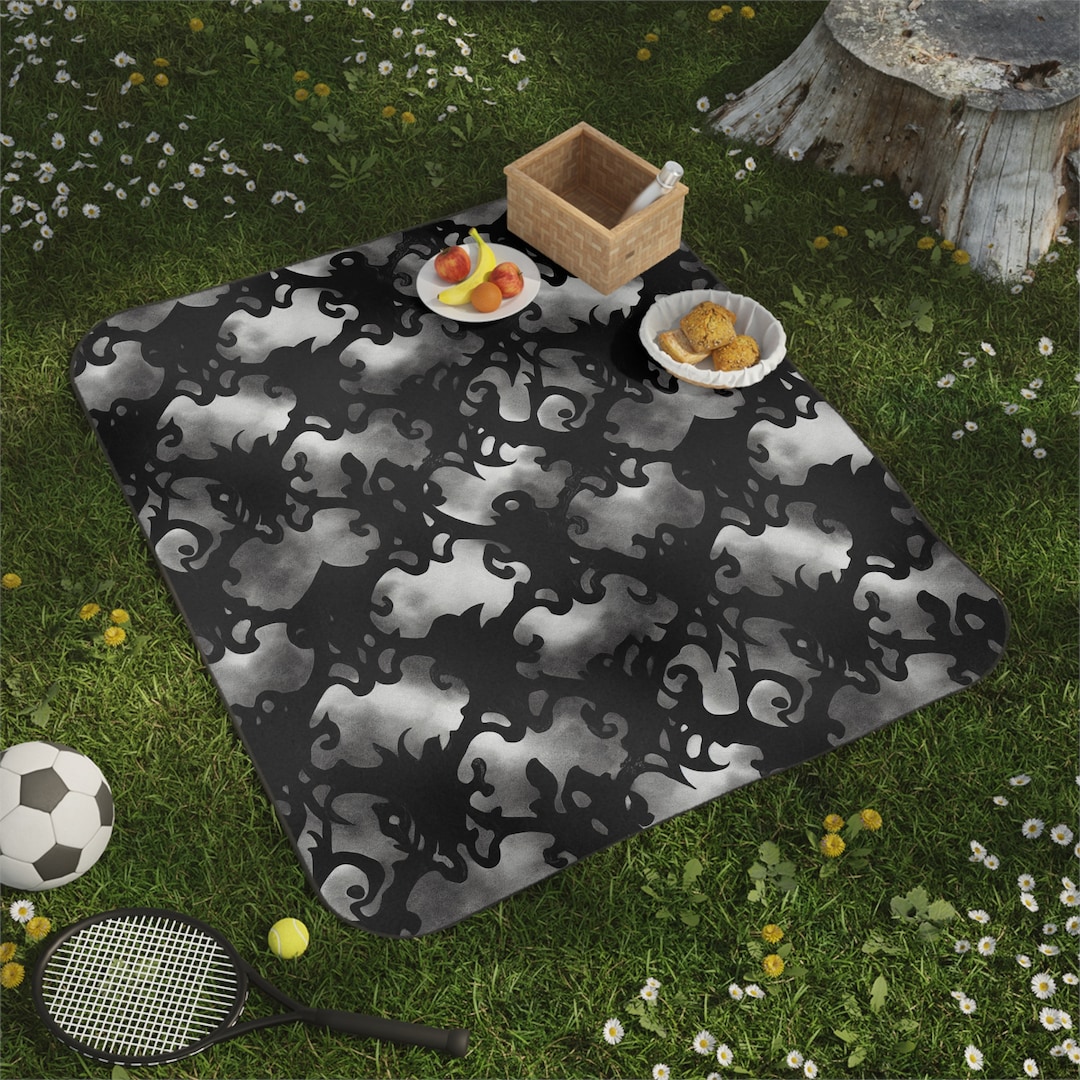 Gothic Picnic Blanket, Goth Picnic Blanket, Witchy Cottagecore Dark ...