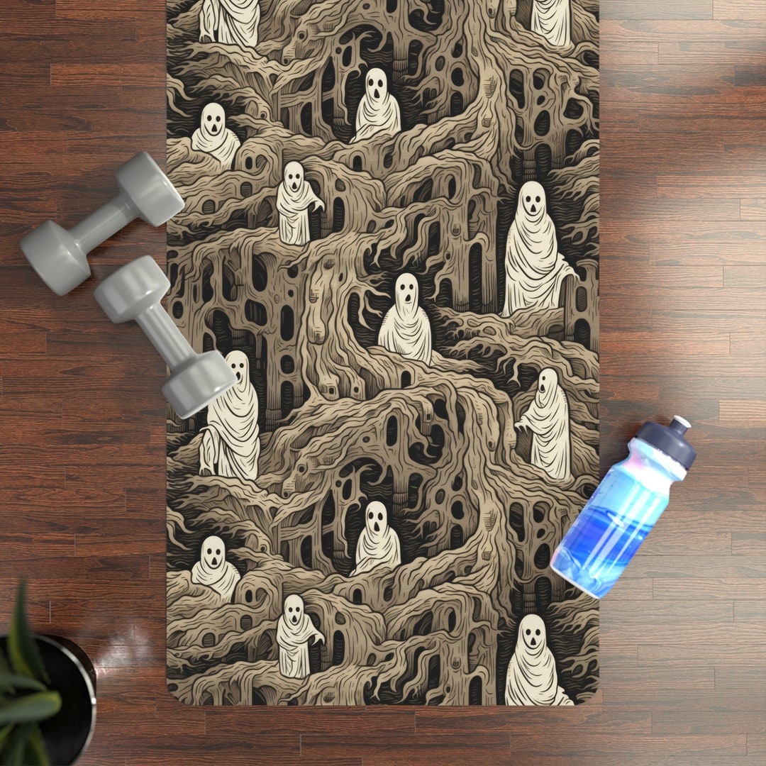 Goth Ghosts Yoga Mat, Custom Personalized Yoga Mat, Gothic Home Workout ...