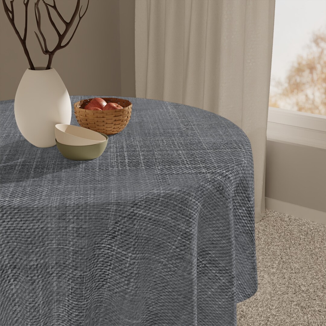 Grey Denim Tablecloth, Faux Denim Table Cloth, Textured Fabric Denim ...